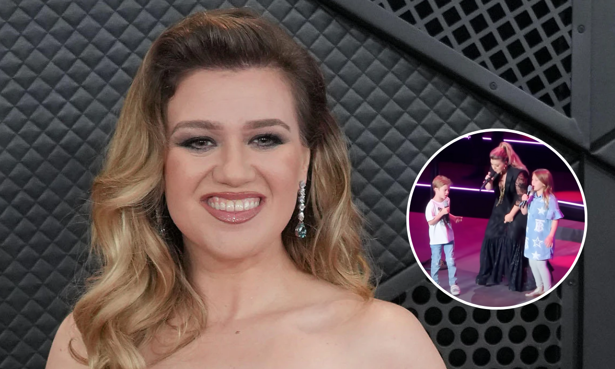 Kelly Clarkson Performs “Heartbeat Song” with Her Kids at Las Vegas ...
